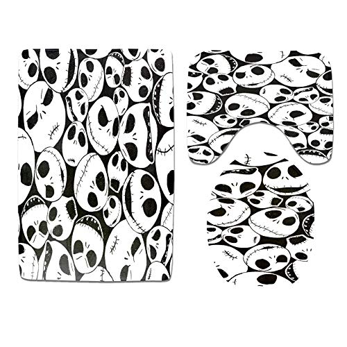 4PCS/Set Halloween Shower Curtain, Christmas Bathroom Set, Waterproof Shower Curtain Sets with Non-Slip Rugs, Toilet Lid Cover and Bath Mat, Durable Shower Curtain with 12 Hooks
