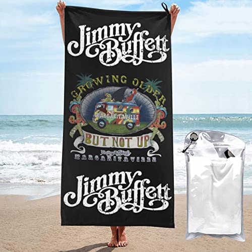 GIMMAV Jimmy Singer Buffett Beach Towel, Funny Graphic Quick Dry Towel, Travel Superfine Fiber Bath Towel, Sand Proof Beach Towels, Beach Super Absorbent Towel 31.5"X63"