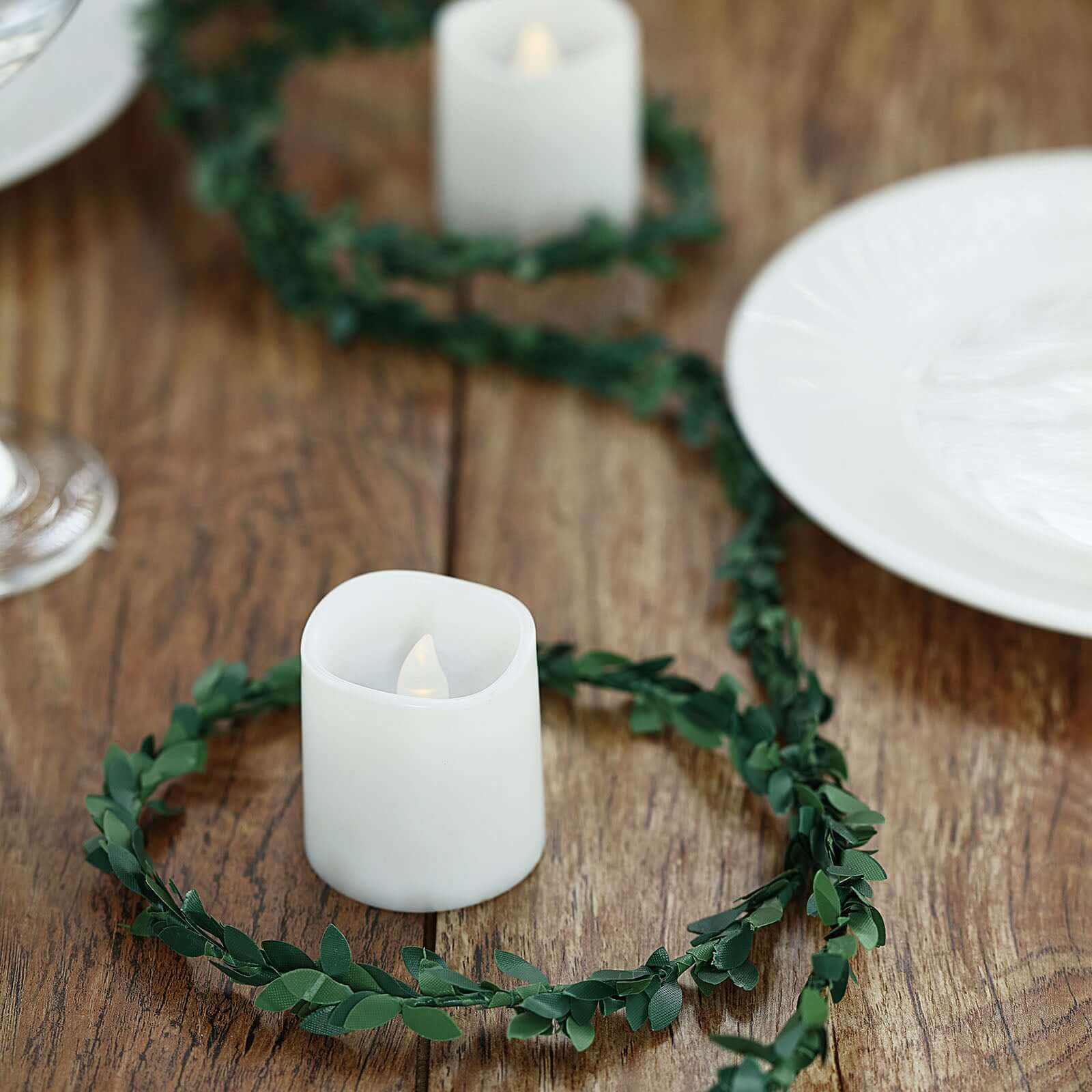 Efavormart 18FT Mini Leaf Garland, DIY Wired Artificial Vine Greenery Garland, Green Leaf Strand, Wall, Wedding, Party, Wall, Office, Backdrop Arch, Garden Decorations