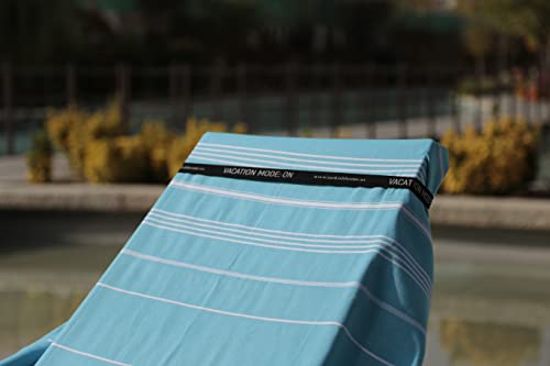 Clotho Turkish Beach Towel Set of 6 with 2 Towel Bands - Quick Dry Beach Towels Oversized Sandproof - 100% Cotton 39x70 - Extra Large Light Travel Towel Giftable Beach Essential