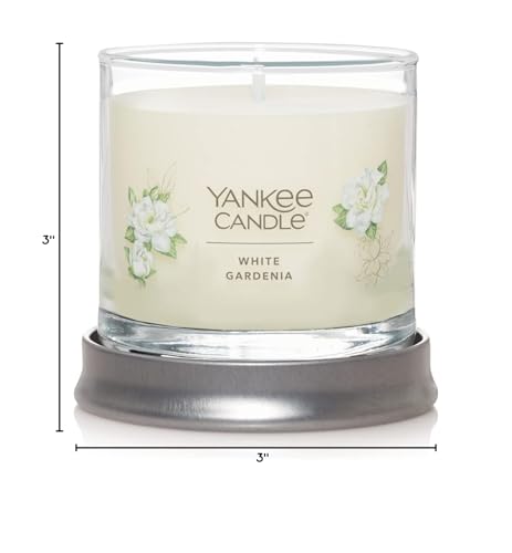 Yankee Candle White Gardenia Scented, Signature 4.3oz Small Tumbler Single Wick Candle, Over 20 Hours of Burn Time