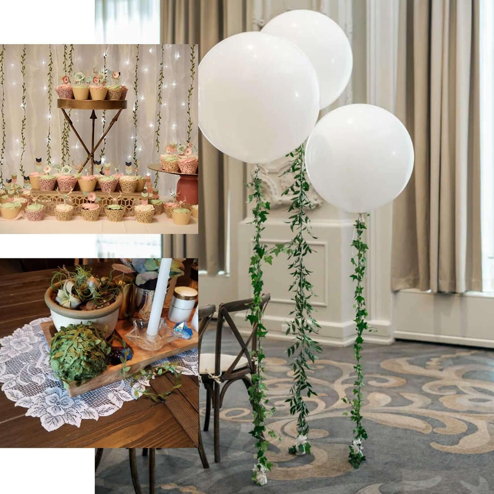 Efavormart 18FT Mini Leaf Garland, DIY Wired Artificial Vine Greenery Garland, Green Leaf Strand, Wall, Wedding, Party, Wall, Office, Backdrop Arch, Garden Decorations