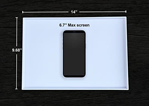 Black and White Plastic Tray Set 14 x 9.6 in, Large Vanity Organizer Bathroom Counter Tray, Kitchen Tray for Counter, Multi-Purpose Utility Trays (Pack of 2)