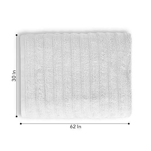 SEDLAV Textured Bath Sheet, Bath Sheet. Bath Towels, Towels for Bathroom (62" x 30") (White)