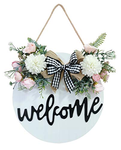 Door Decor Welcome Sign for Front Door Porch Decorations Farmhouse Sign Hanging Rustic Welcome Home Decorations Fall Wall Decor