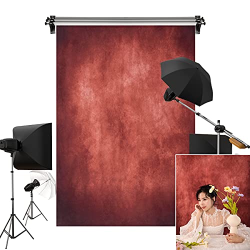 Kate 5x7ft/1.5x2.2m Red Abstract Backdrop Retro Dark Red Texture Portrait Photography Backgrounds Studio Props