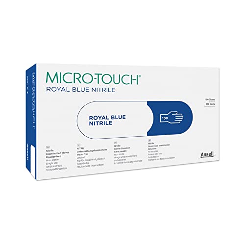 Microflex Large Protective Gloves, Blue, Pack of 100
