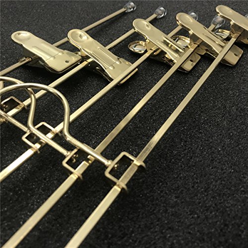 30Pack Koobay 13.7" Gold Shiny Metal Heavy Duty Clips Pants Hangers Trousers with Swivel Hook