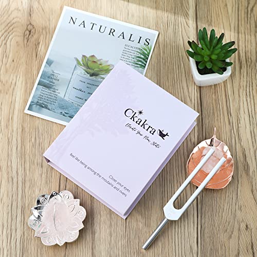 Ckakra Tuning Fork Kit,Rose Quartz Crystals Decor,2048hz Tuning fork, Meditation Mindfulness items,Zen Decor,Retirement Gifts for Women, Lilac Gift Packages,Rose Gold