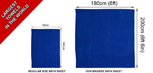 The House Of Emily Oversized Bath Sheet Towel 100% Turkish Cotton 72 x 80 Inch (White)