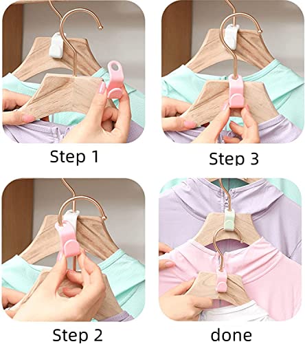 50Pcs Clothes Hanger Connector Hooks, Hanger Extender Clips Clothes Hangers for Heavy Duty Space Saving Cascading Connection Hooks for Clothes Closet (White)