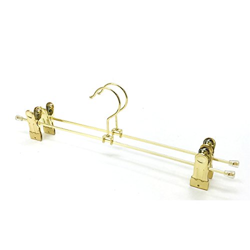 30Pack Koobay 13.7" Gold Shiny Metal Heavy Duty Clips Pants Hangers Trousers with Swivel Hook
