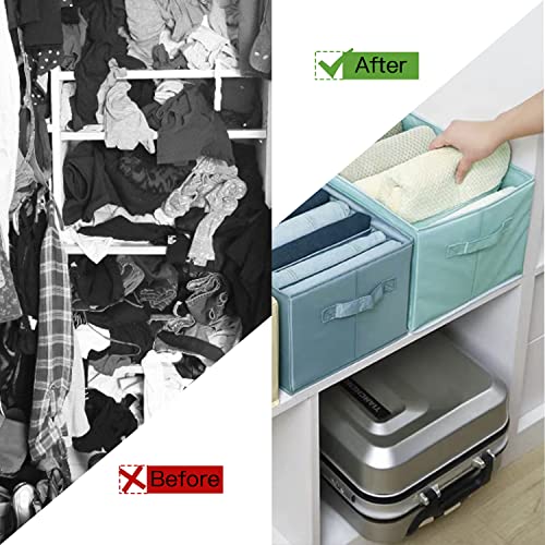 Wardrobe Clothes Organizer for Folded Clothes,Drawer Organizers for Clothing Foldable with Thickened Fabrics,Closet Storage With 9+9 Compartment Closet Organizer for Jeans Pants Bedroom Grey