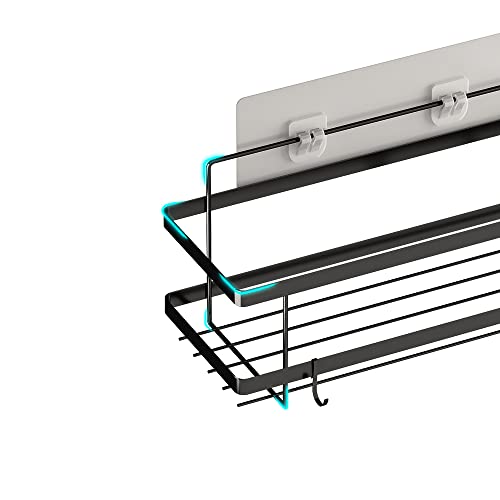 Apsan Shower Caddy,Bathroom Organizer,No Drilling Adhesive Rustproof Shower Shelves, Shower Organizer for Inside Shower, Kitchen Organization and Storage-3 Pack (Black)