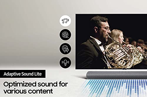 SAMSUNG HW-S50A 3.0ch Soundbar w/ Dolby Atmos, DTS Virtual:X, Built In Center Speaker, Adaptive Sound Lite, Bluetooth Multi Connection, Premium Design, 2021, Deep Gray