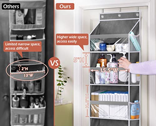 MISSLO 6 Shelves Over the Door Hanging Organizer + 24 Large Mesh Pockets for Toddler Girl