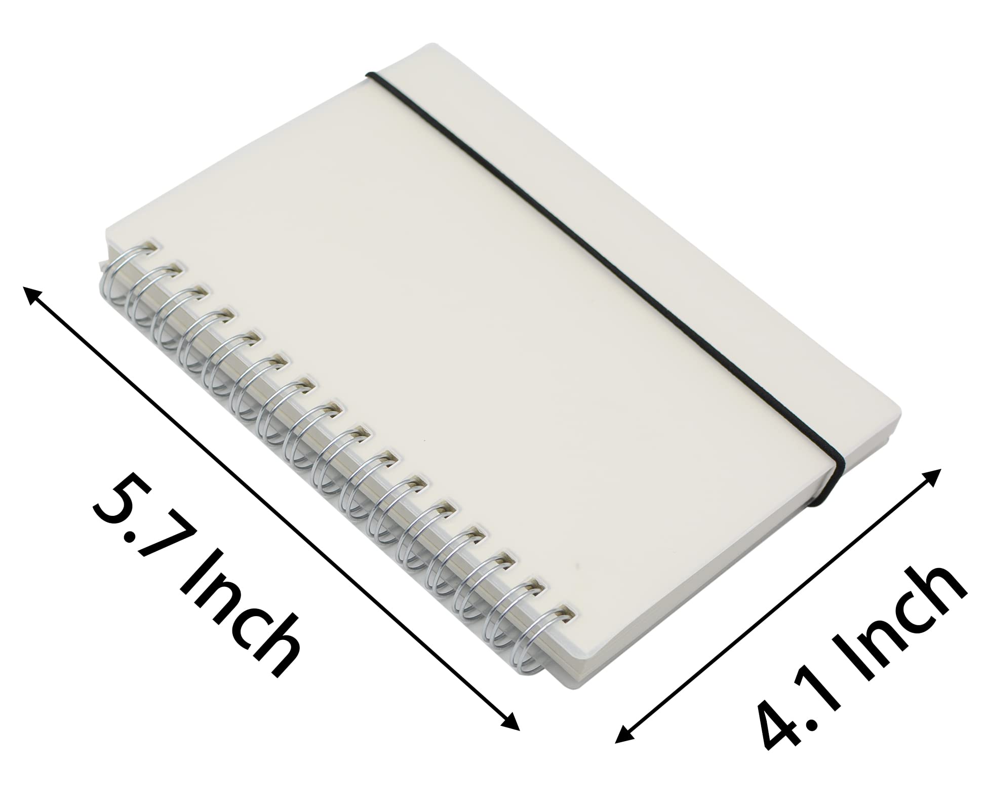 Yansanido 6 Pcs A6 Graph Paper Clear Hardcover Spiral Notebooks Journals Planner 5.7 Inch x 4.1 Inch 160 Pages (80 Sheets) Thick Paper (Grid 6 Pcs)