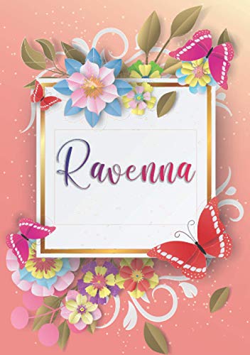 Ravenna: Taccuino A5 | Nome personalizzato Ravenna | Regalo di compleanno per moglie, mamma, sorella, figlia | Design: farfalla | 120 pagine a righe, ... formato A5 (14.8 x 21 cm) (Italian Edition)