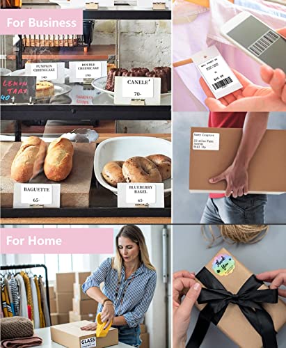 Phomemo Label Makers- M200 Label Printer Machine with 3 Paper,2023 Upgrade 3 Inch M110 Label Maker,WiFi Bluetooth Thermal Label Printer,Phone Support,for Android iOS System,for Shipping,Labeling- Pink