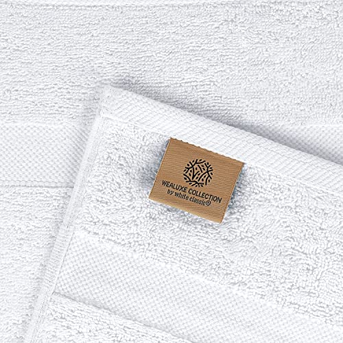 Wealuxe White Bath Towels 24x50 Inch, Cotton Towel Set for Bathroom, Hotel, Gym, Spa, Soft Extra Absorbent Quick Dry 6 Pack