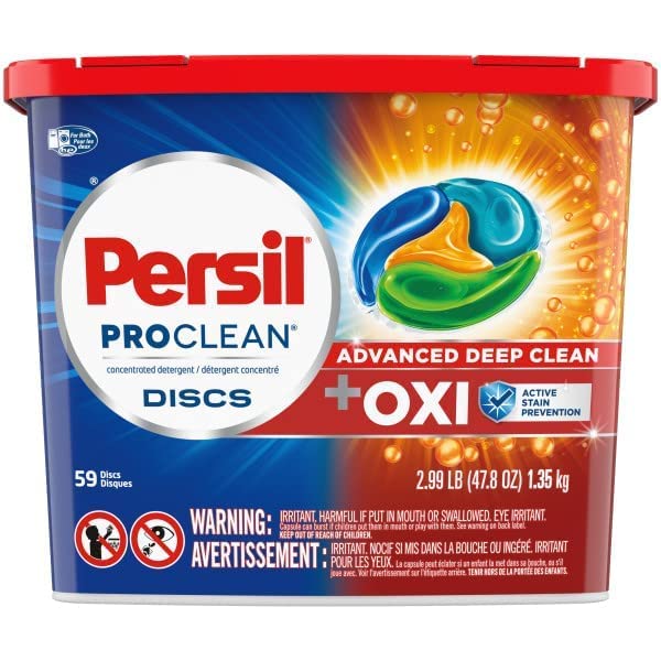 Persil Discs Laundry Detergent Pacs, Oxi, 59 Count