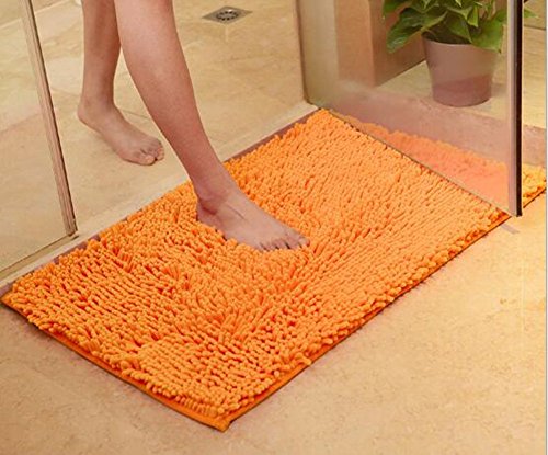 TOPCHANCES Chenille Bathroom Rugs ,Non Slip Extra Soft Plush Bath Mat Absorbent Shaggy Bathroom Rug for Tub, Shower and Bath Room Floor Mats, 23.5" X 35.5"