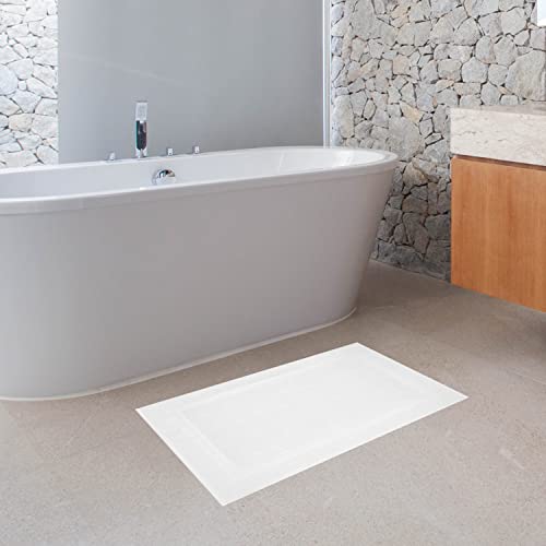 Infinitee Xclusives Premium White Bath Sheets β Pack of 2, 35x70 Inches Large Bath Sheet Towel + Cotton Banded White Bath Mats β Pack of 2, 22x34 Inches