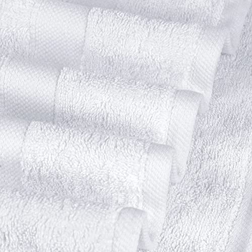 Wealuxe White Bath Towels 24x50 Inch, Cotton Towel Set for Bathroom, Hotel, Gym, Spa, Soft Extra Absorbent Quick Dry 6 Pack