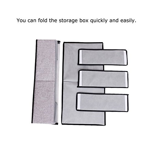 Under Bed Storage Organizer Clothes Containers Shoe Box Sturdy Foldable Bags With Handles And Adjustable Dividers For Shoes, Clothes, Toys, Blankets and Household Items 2Pcs (Beige)