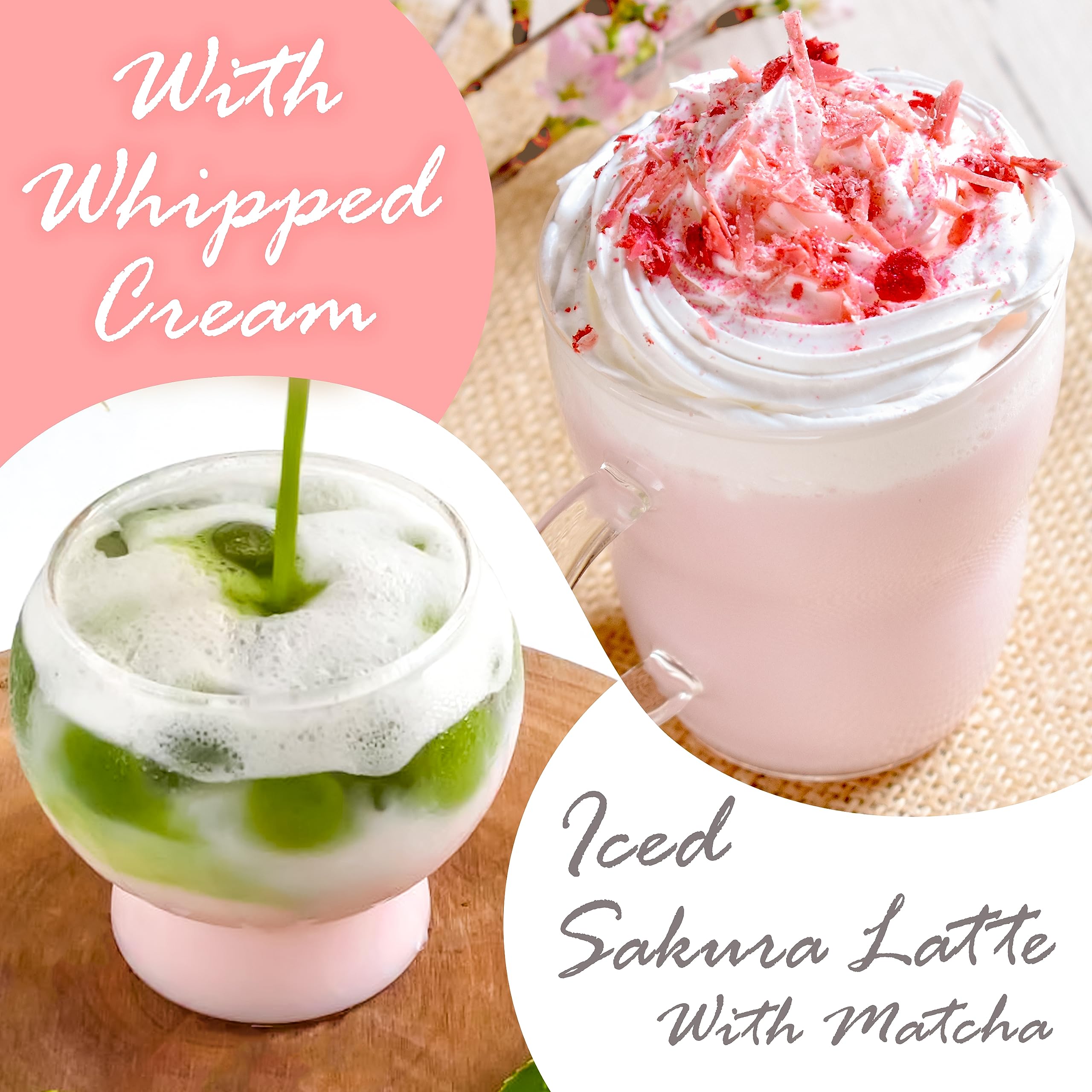 YAMASAN KYOTO UJI Sakura Latte -Creamy and Aromatic Foam- Using Japanese Cherry Blossom 100%, 3.5oz, Made in Japan,Sold by Japanese company
