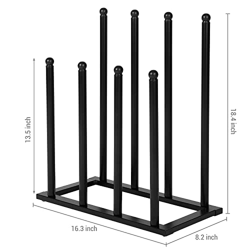 MyGift Modern Black Metal Entryway Boot Rack Organizer, Freestanding Shoe Rack and Tall Boot Shaper Storage Stand Holds up to 4 Pairs of Tall Boots, Set of 2