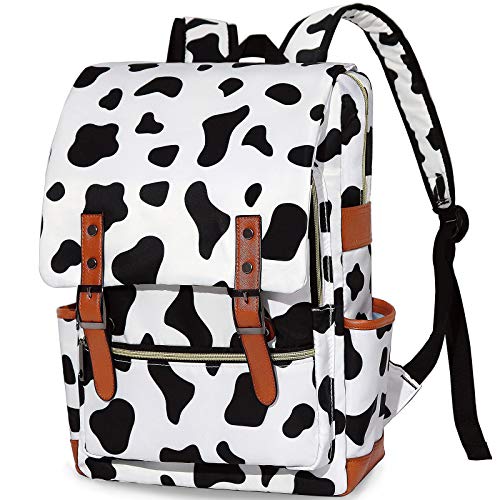 Malaxlx Cow Print Bookbag for Teen Girls Boys, College School Student Laptop Backpack for Womens