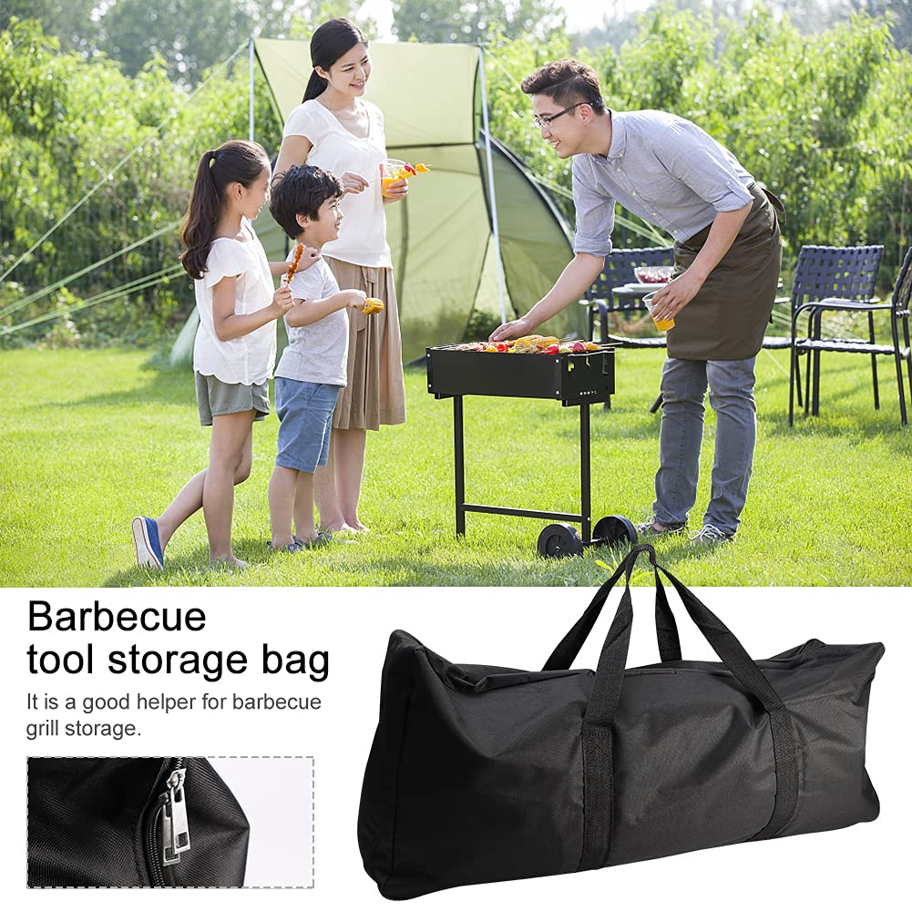 Waterproof BBQ Tools Carry Bag, Portable BBQ Tool Storage Bag, Thick Oxford Cloth, Outdoor BBQ Grill Accessories Bag for Camping Picnic Trip (L 82x20x33cm) (Large)