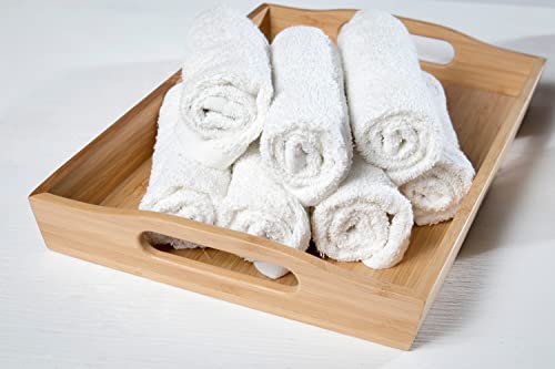 GOLD TEXTILES Pack of 120 Washcloth Kitchen Towels Cotton Blend (12x12 Inches) Commercial Grade, Machine Washable Cleaning Rags (120, White)…
