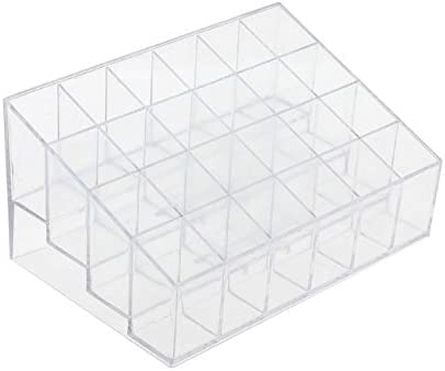 Lipstick Holder Acrylic Lipstick Organiser Makeup Brush Holder Cosmetic Organiser Makeup Sorting Box Cosmetic Ice Box Lipstick Display Rack 24 Stand Practical Design