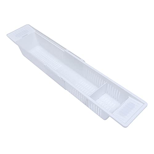 Bathtub Storage Rack Bathtub Caddy Extendable Bathtub Tray Plastic Shower Tub Storage Table Bathtub Shelf for Kids Toy Shampoo Bottle Sundries Storage Bathtub Storage Rack
