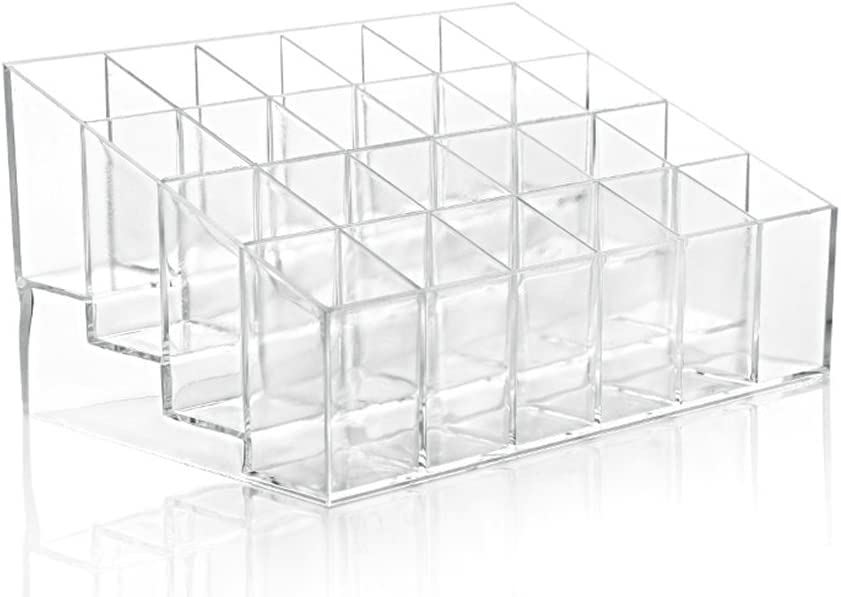 Lipstick Holder Acrylic Lipstick Organiser Makeup Brush Holder Cosmetic Organiser Makeup Sorting Box Cosmetic Ice Box Lipstick Display Rack 24 Stand Practical Design