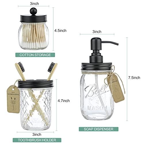 IMAVO Bathroom Accessories Set 6-Piece & Mason Jar Bathroom Accessories Set 4-Piece,Bathroom Accessory Set Complete,Farmhouse Decor Bathroom Set