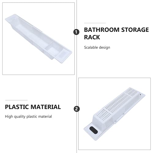Bathtub Storage Rack Bathtub Caddy Extendable Bathtub Tray Plastic Shower Tub Storage Table Bathtub Shelf for Kids Toy Shampoo Bottle Sundries Storage Bathtub Storage Rack