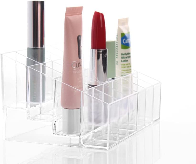Lipstick Holder Acrylic Lipstick Organiser Makeup Brush Holder Cosmetic Organiser Makeup Sorting Box Cosmetic Ice Box Lipstick Display Rack 24 Stand Practical Design