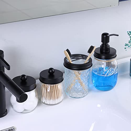 IMAVO Bathroom Accessories Set 6-Piece & Mason Jar Bathroom Accessories Set 4-Piece,Bathroom Accessory Set Complete,Farmhouse Decor Bathroom Set