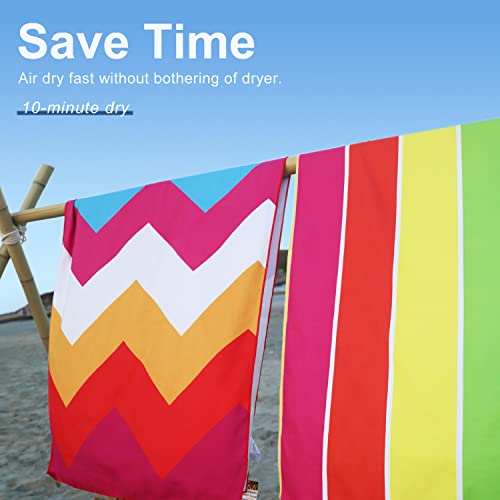 Winthome Rainbow Beach Towel Microfiber,31”x 70” Oversized Beach Blanket Quick Dry Sand Free Lightweight Large Travel Towel for Adult Beach Gifts for Travel, Swim, Camping, Holiday