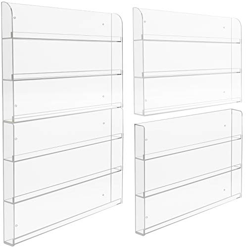 Sorbus Nail Polish Wall Rack Display Holder - Stylish Organizer for Home, Salon, Spa, Tattoo Shop, 6-Tiers, Holds Up to 90 Bottles, Acrylic 2-Piece Display