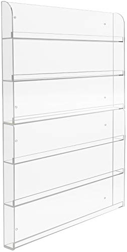 Sorbus Nail Polish Wall Rack Display Holder - Stylish Organizer for Home, Salon, Spa, Tattoo Shop, 6-Tiers, Holds Up to 90 Bottles, Acrylic 2-Piece Display