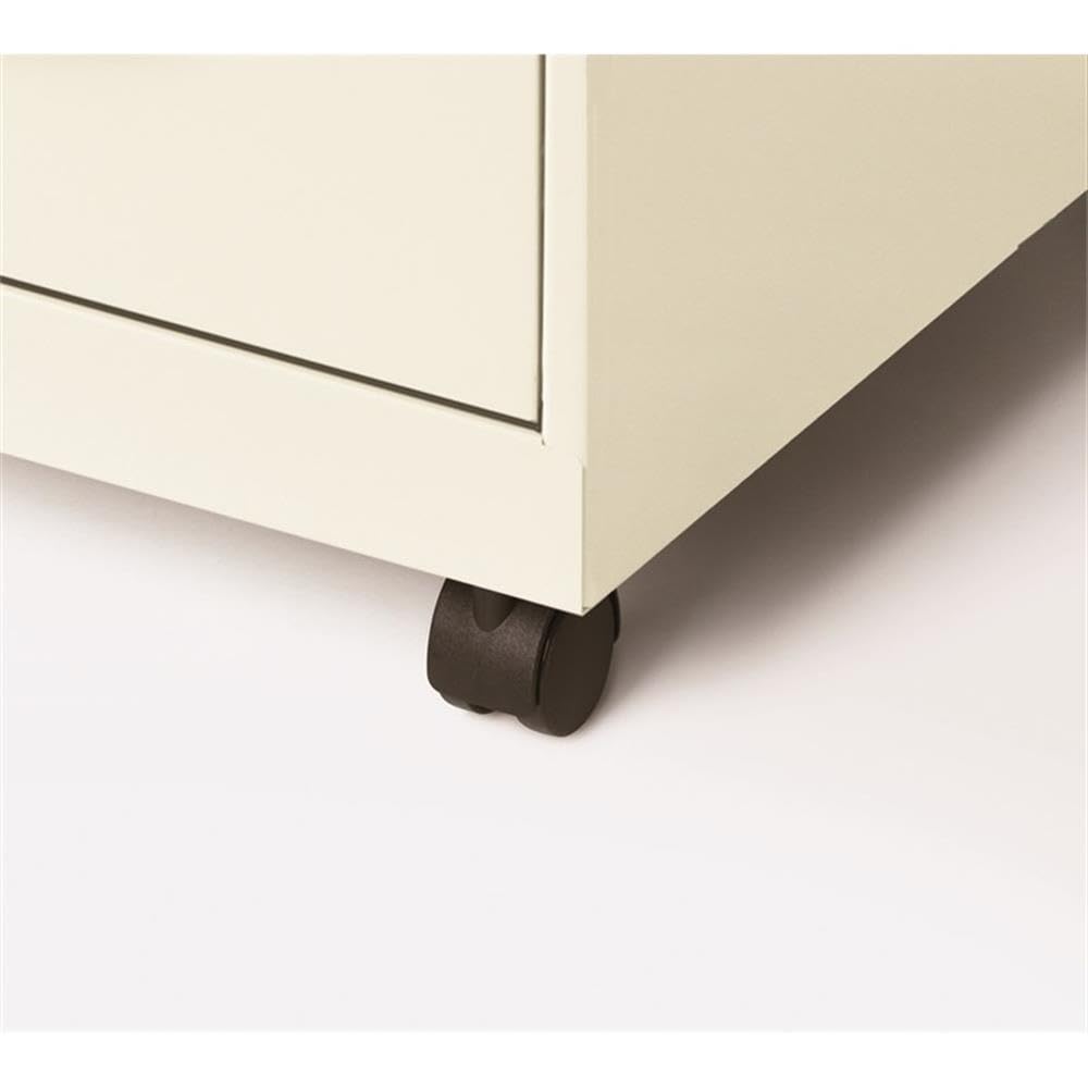 Space Solutions 2 Drawer Metal Mobile File Cabinet with Lock, Letter Size, White, Fully Assembled