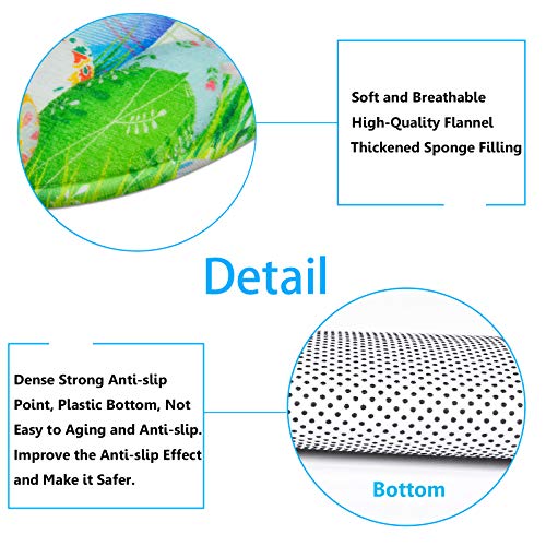 Ikfashoni 4 Pcs Easter Shower Curtain Set with Non-Slip Rugs, Toilet Lid Cover and Bath Mat, Spring Floral Shower Curtains with 12 Hooks, Rabbit Bunny Egg Shower Curtains for Bathroom