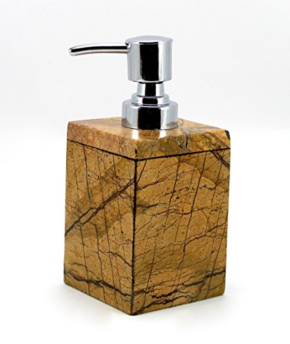 KLEO - Bathroom Accessory Set Made from Natural Green Stone - Bath Accessories Set of 4 Includes Soap Dispenser, Toothbrush Holder, Tumbler and Soap Dish