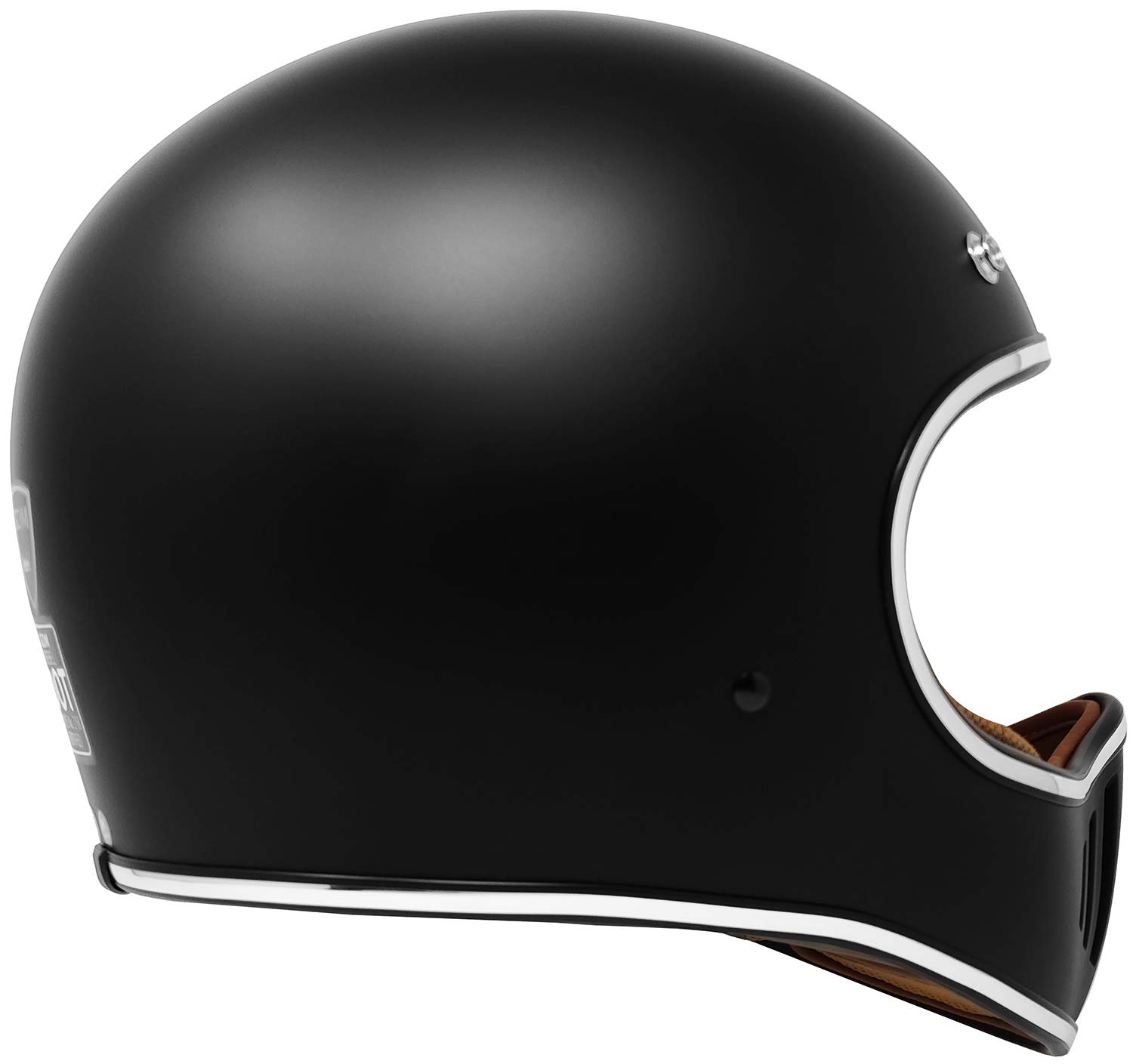 GDM REBEL Retro Motorcycle Helmet with Bluetooth Headset (Vintage Matte Black, Medium)