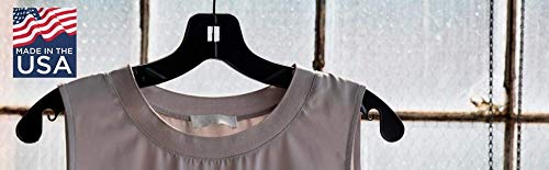 NAHANCO 2507 Plastic Shirt/Dress Hanger with Chrome Swivel Hook, Medium Weight, 17", Black (Pack of 100)