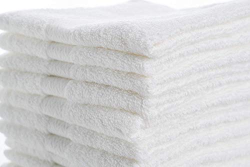 Simpli-Magic Cotton Washcloths White, 40 Pack, Size: 12”x12”